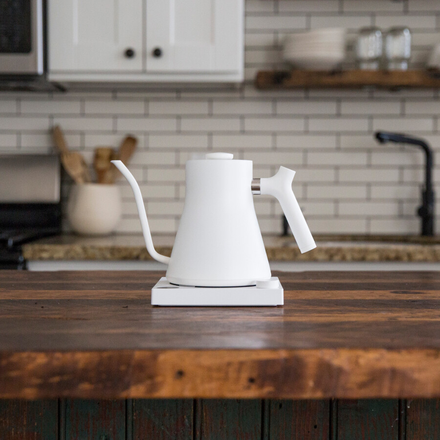 matte white kettle